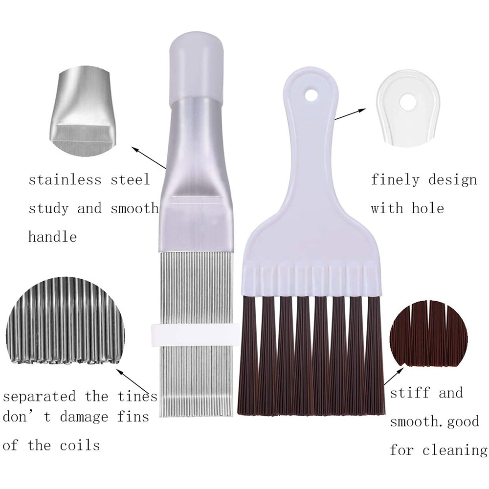2 Pieces Air Conditioner Condenser Fin Comb Fin Cleaning Brush Air ...